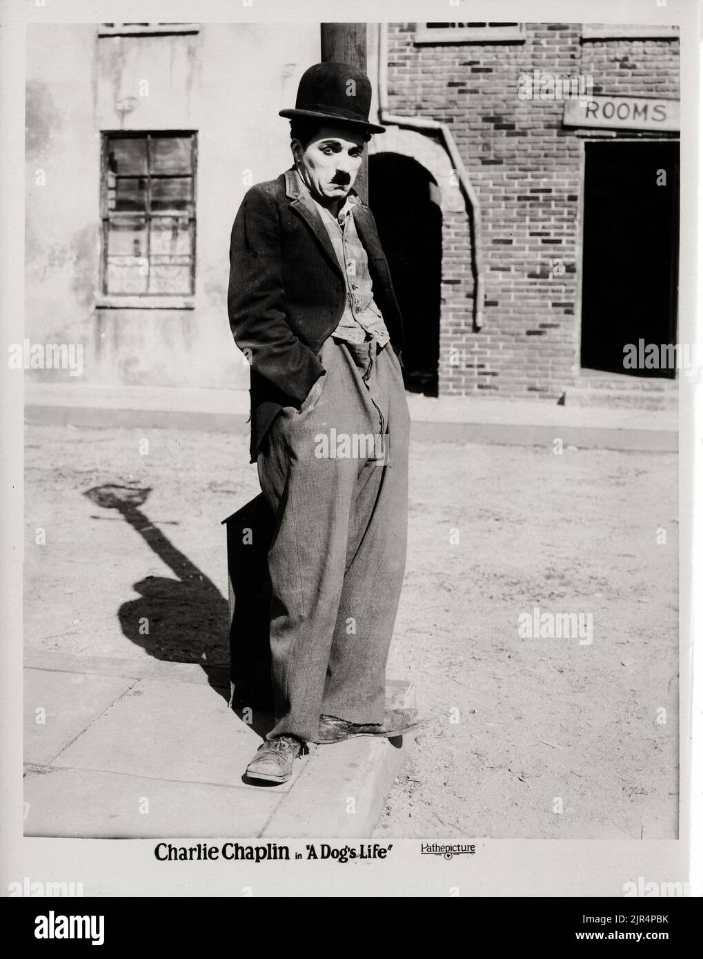 Charlie Chaplin in A Dog's Life (Pathepicture 1920s) Movie scene ...