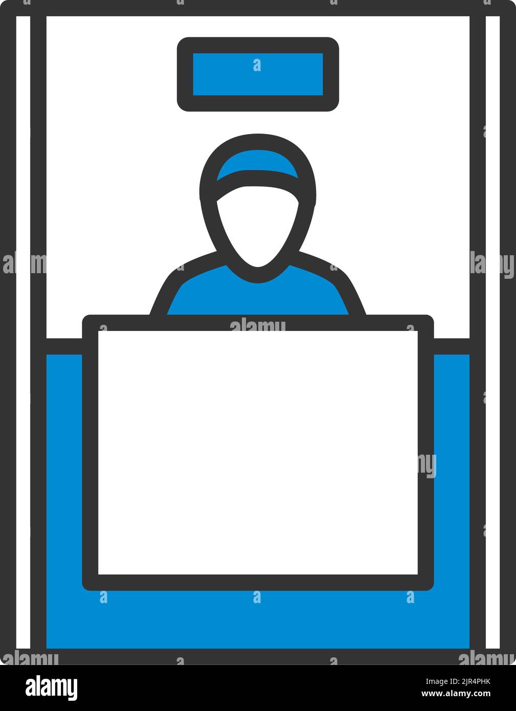Bank Clerk Icon. Editable Bold Outline With Color Fill Design. Vector ...