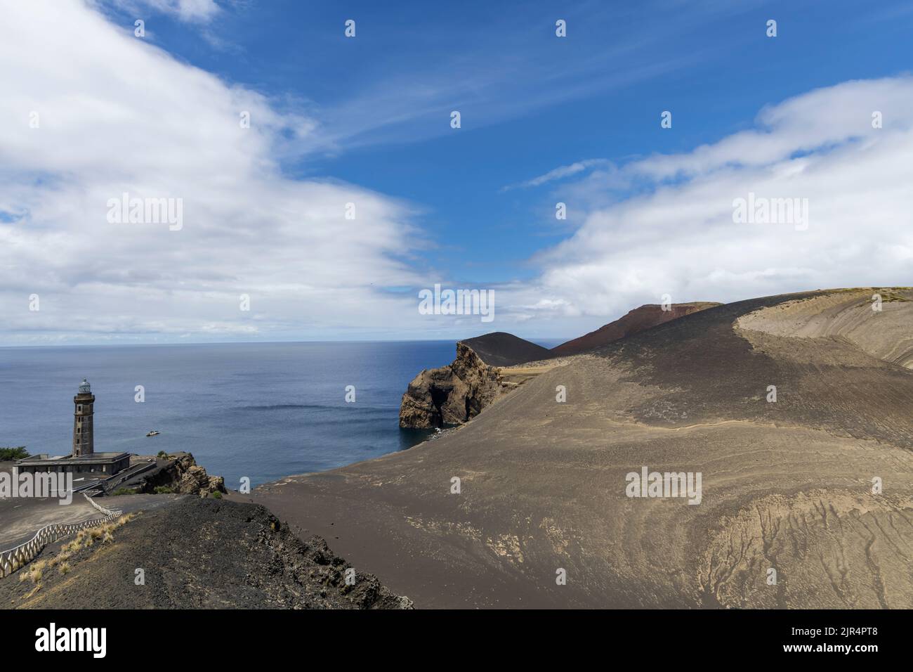 Destroyed lighthouse at Capelinhos Volcano on Faial Island, Azores ...