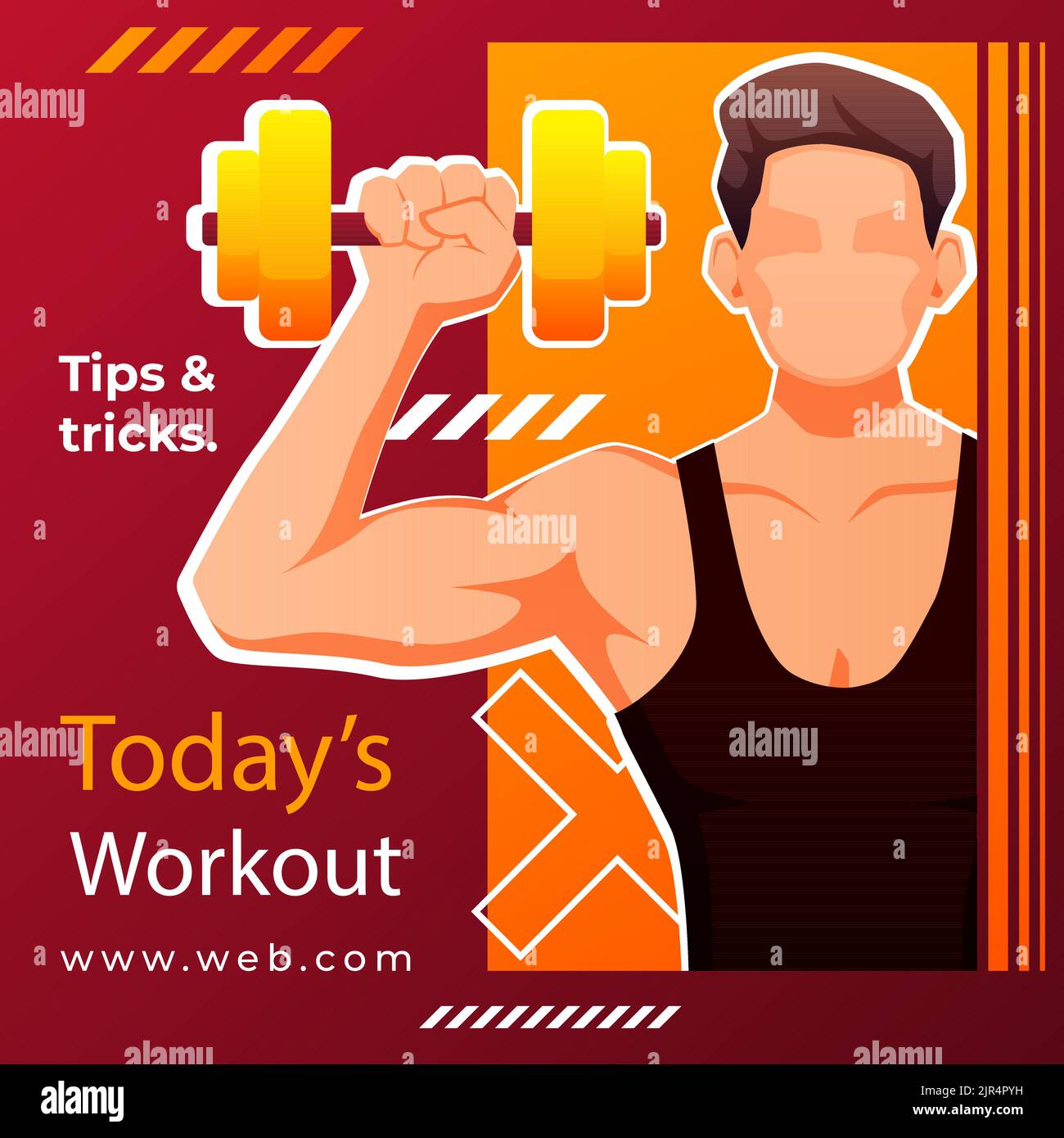 Gradient gym and fitness design template Vector illustration Stock ...