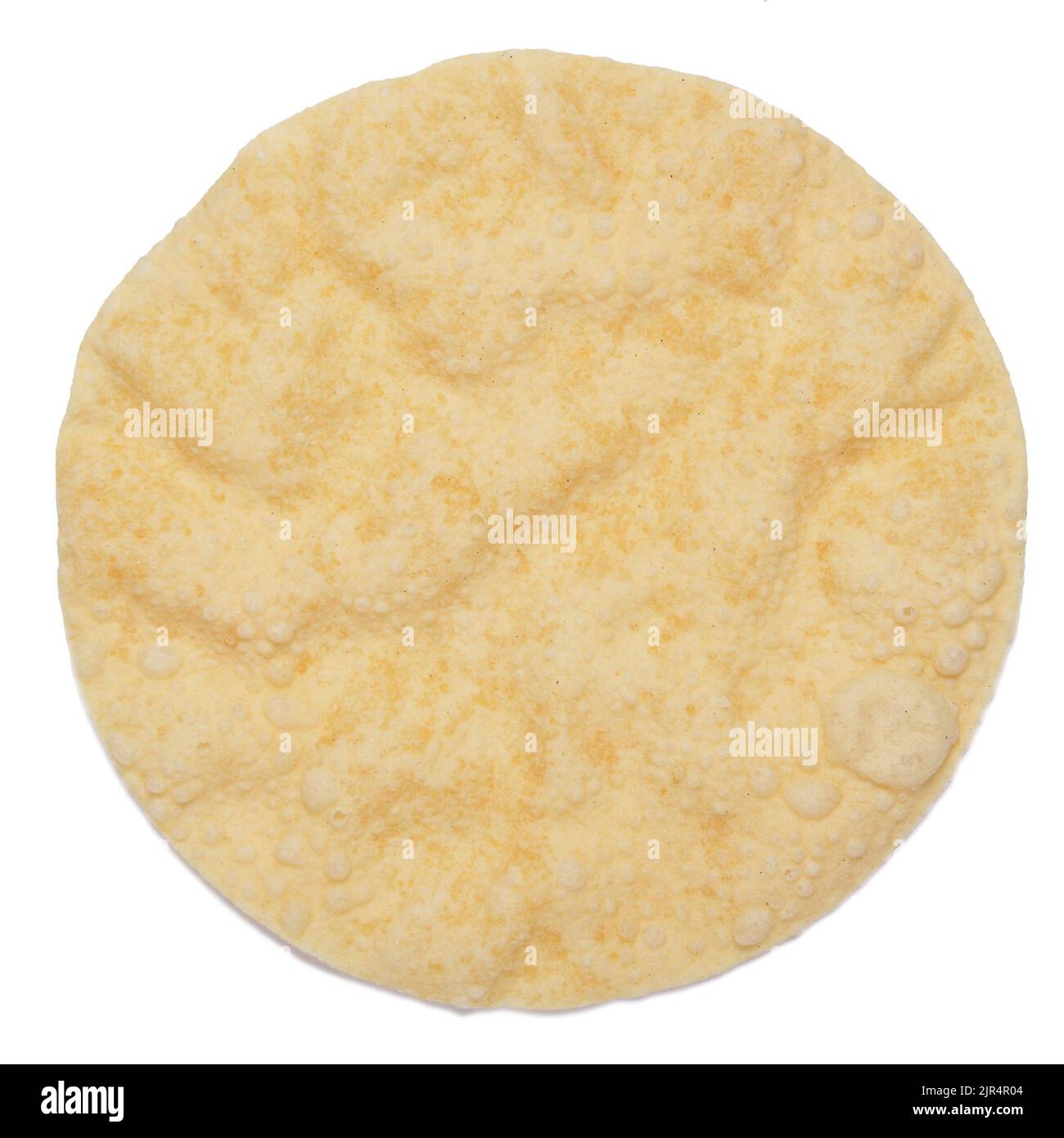 One poppadom isolated on white background shot from above Stock Photo ...