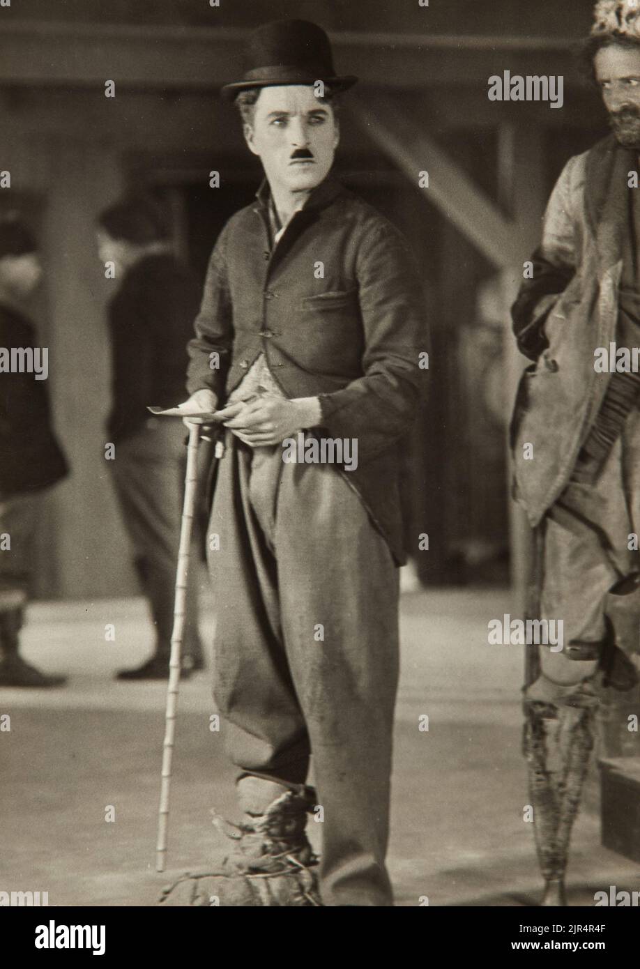 Actor and film pioneer Charlie Chaplin in "The Gold Rush" 1925 Stock ...