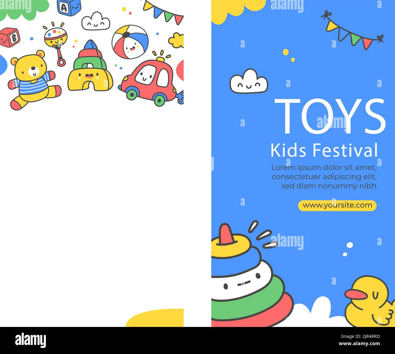 Hand drawn stories set for kids Vector illustration Stock Vector Image ...