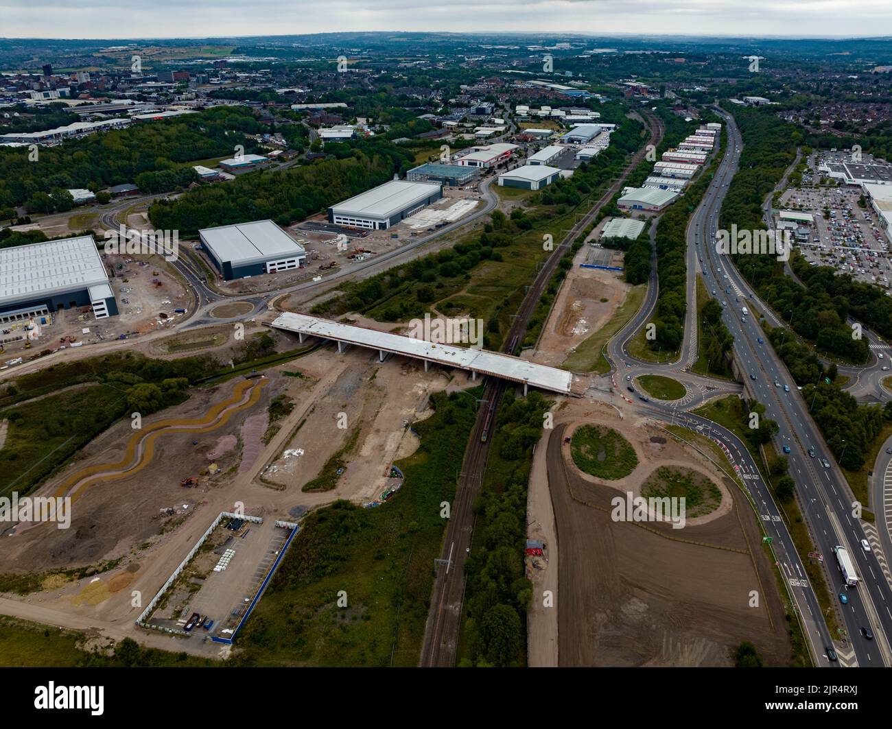 Etruira Valley Link Road and Wolstanton Retail park, From the air ...
