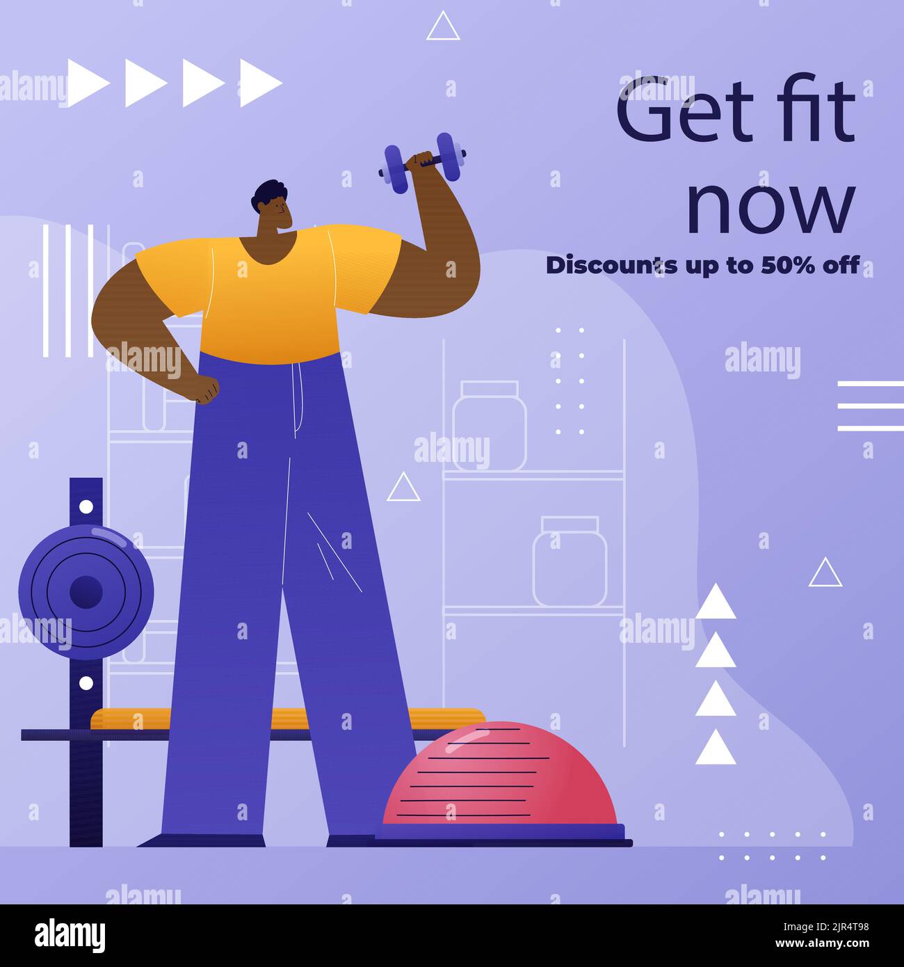 Gradient gym and fitness design template Vector illustration Stock ...