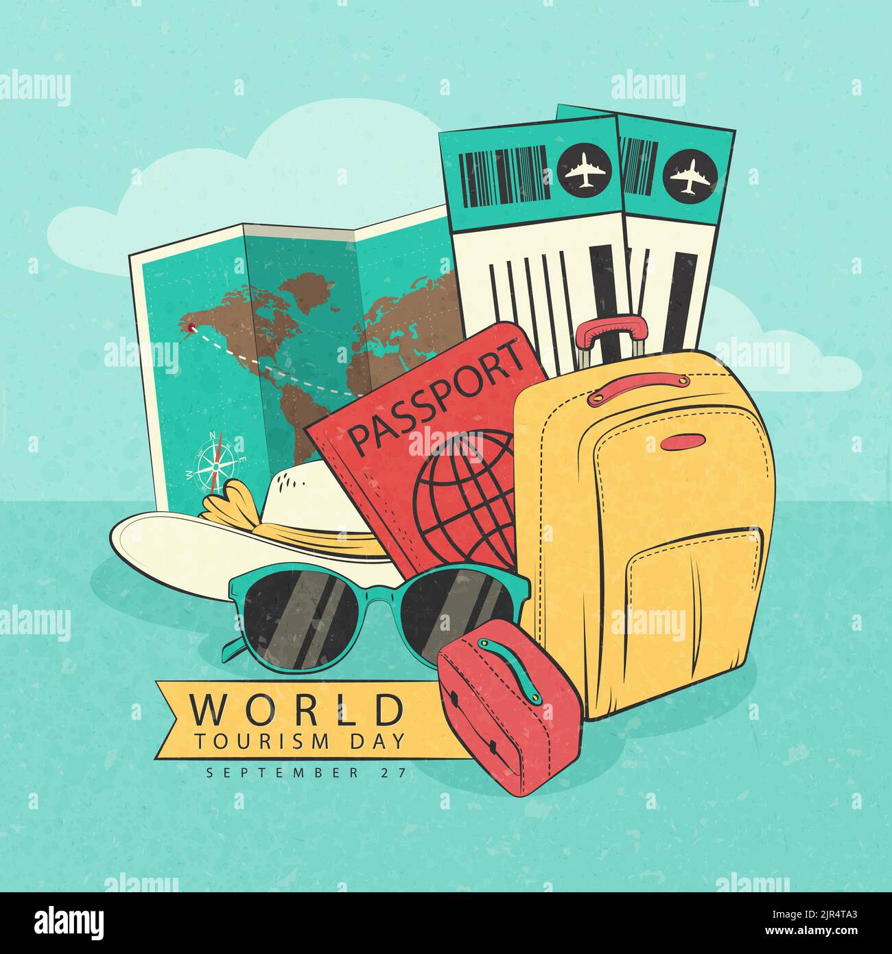 Hand drawn world tourism day best Vector illustration Stock Vector ...