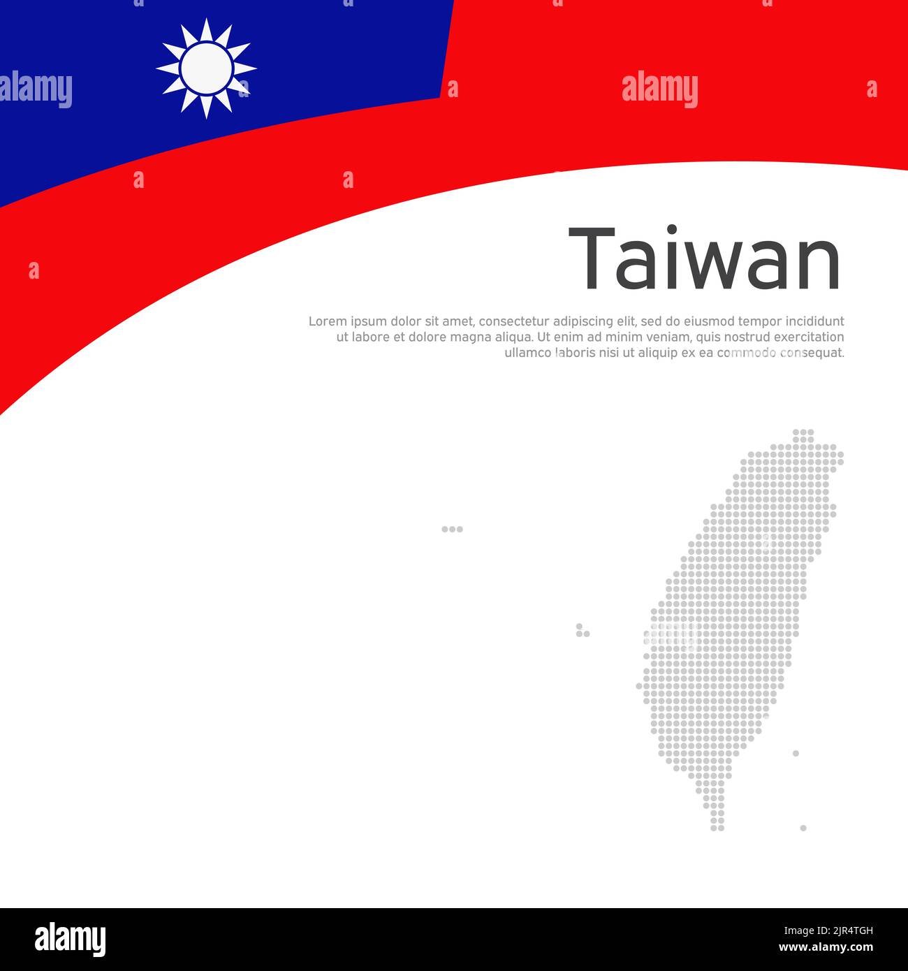 Taiwan flag, mosaic map on a white background. Republic of China. State ...