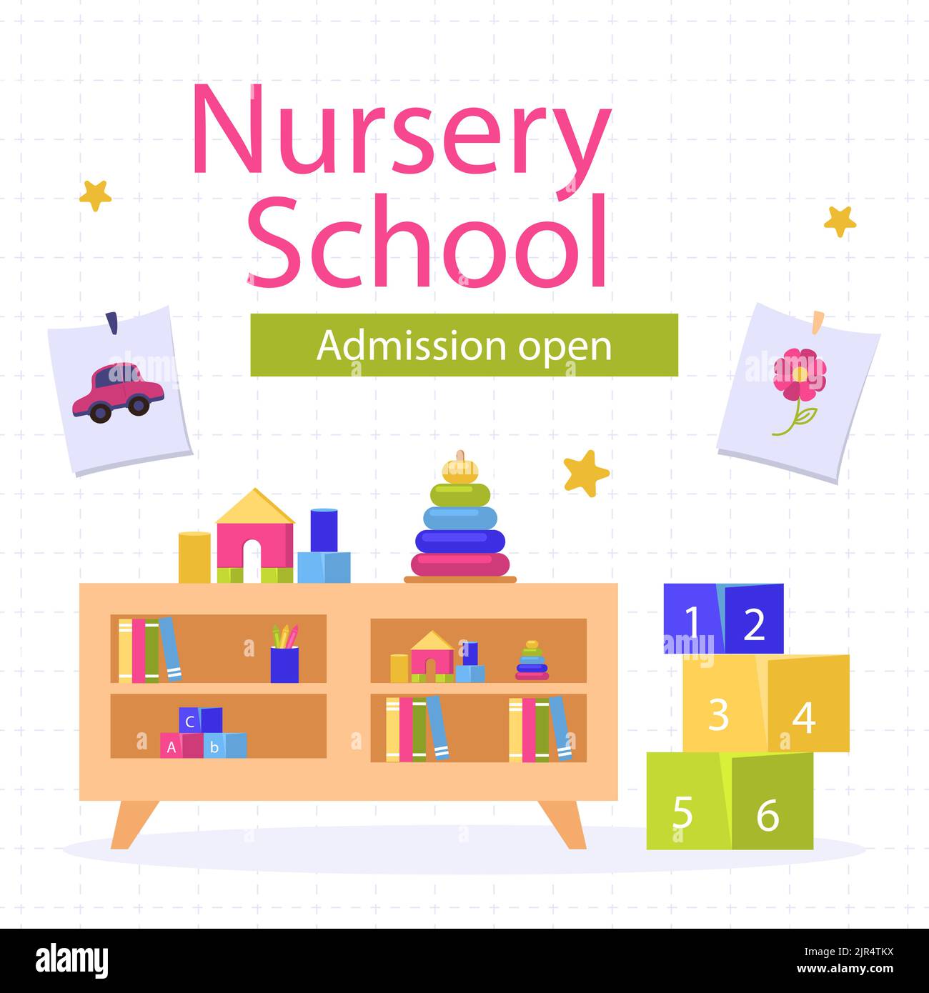 Flat design nursery school post Vector illustration Stock Vector Image ...