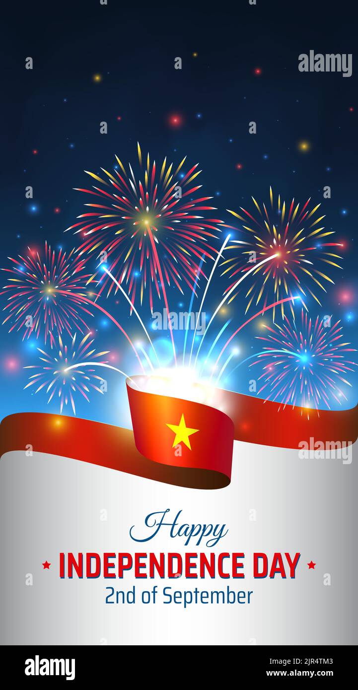 September 2, vietnam independence day, vector template vietnamese flag ...