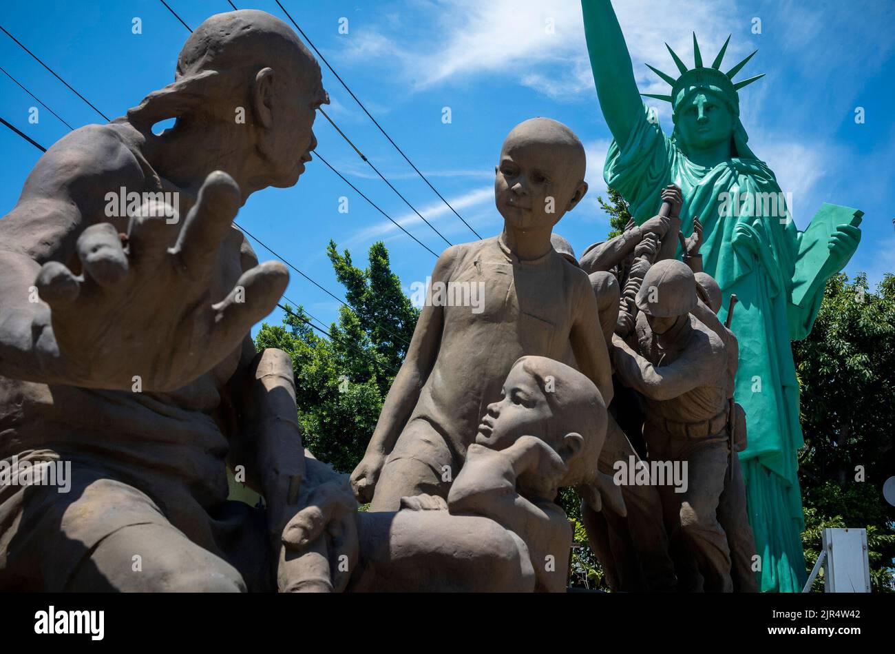 Taipei. 22nd Aug, 2022. Replica of the Statue of Liberty in Taipei ...