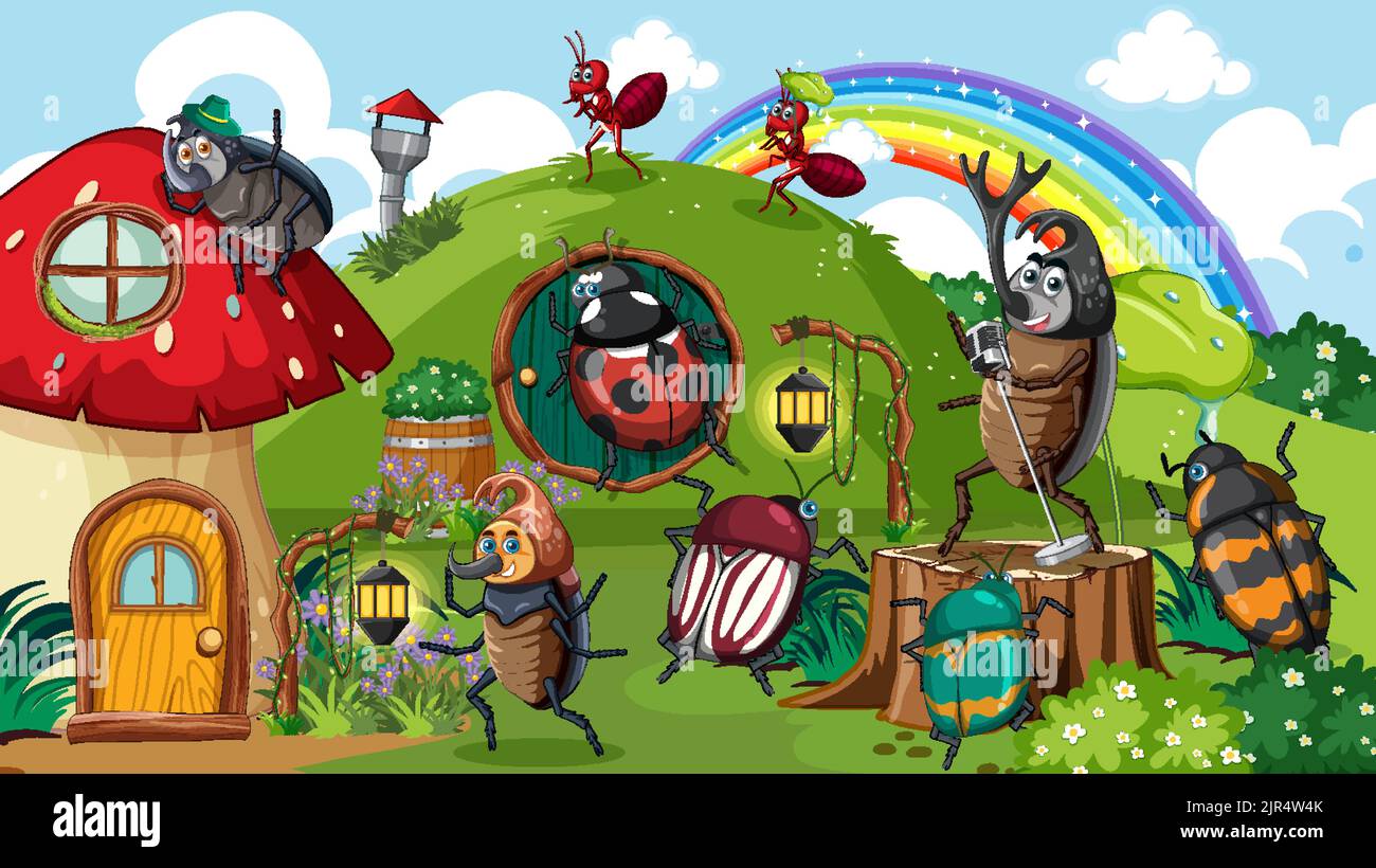 Insect at fantasy land illustration Stock Vector Image & Art - Alamy