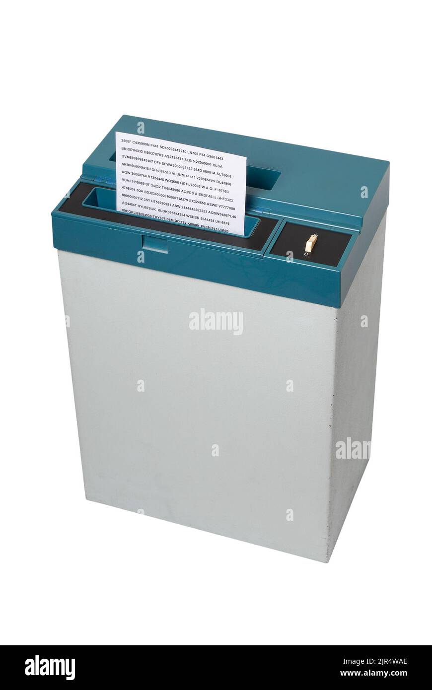Old fashioned paper shredder isolated on white background cut out Stock ...