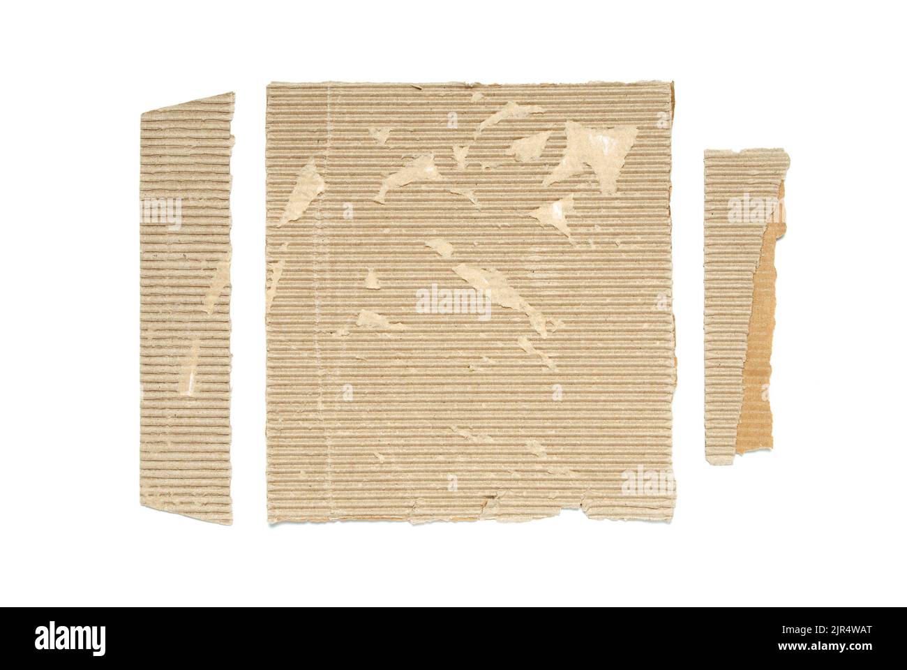 Pieces of corrugated cardboard, isolated on white background Stock ...