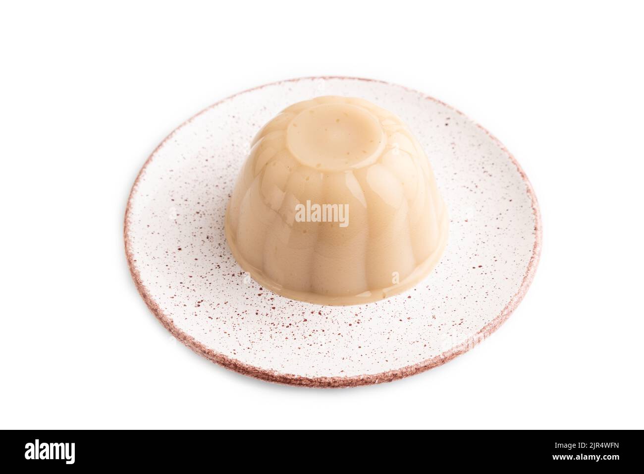 Buckwheat milk jelly isolated on white background. side view Stock ...