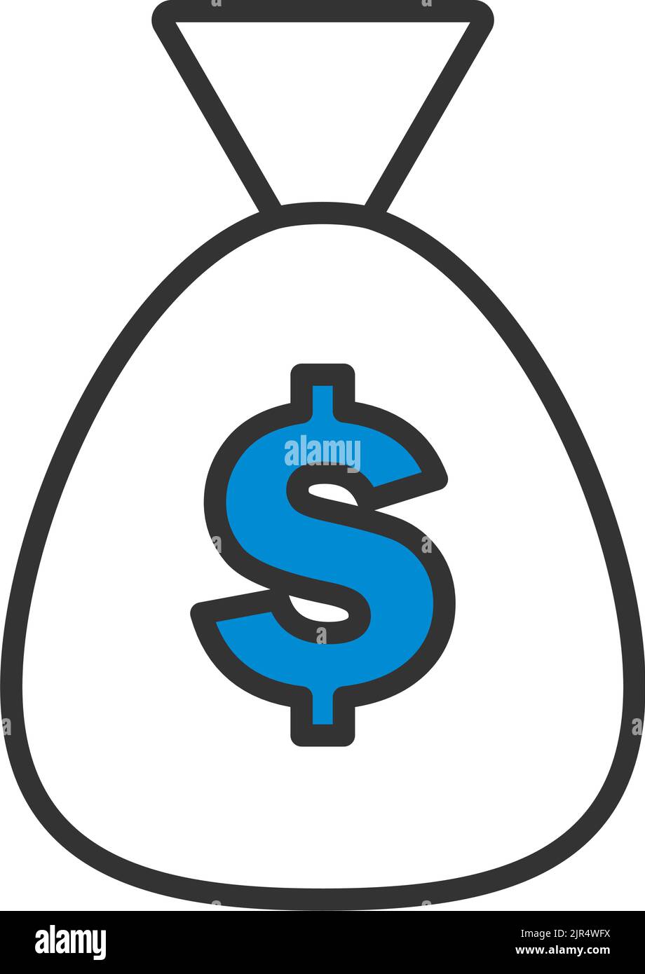 Money Bag Icon. Editable Bold Outline With Color Fill Design. Vector ...
