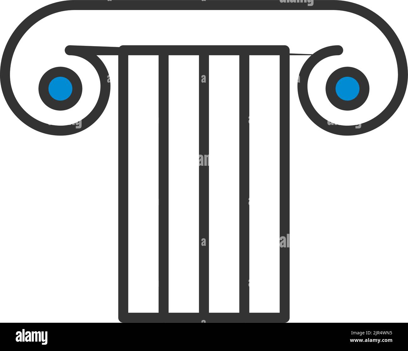 Antique Column Icon. Editable Bold Outline With Color Fill Design ...