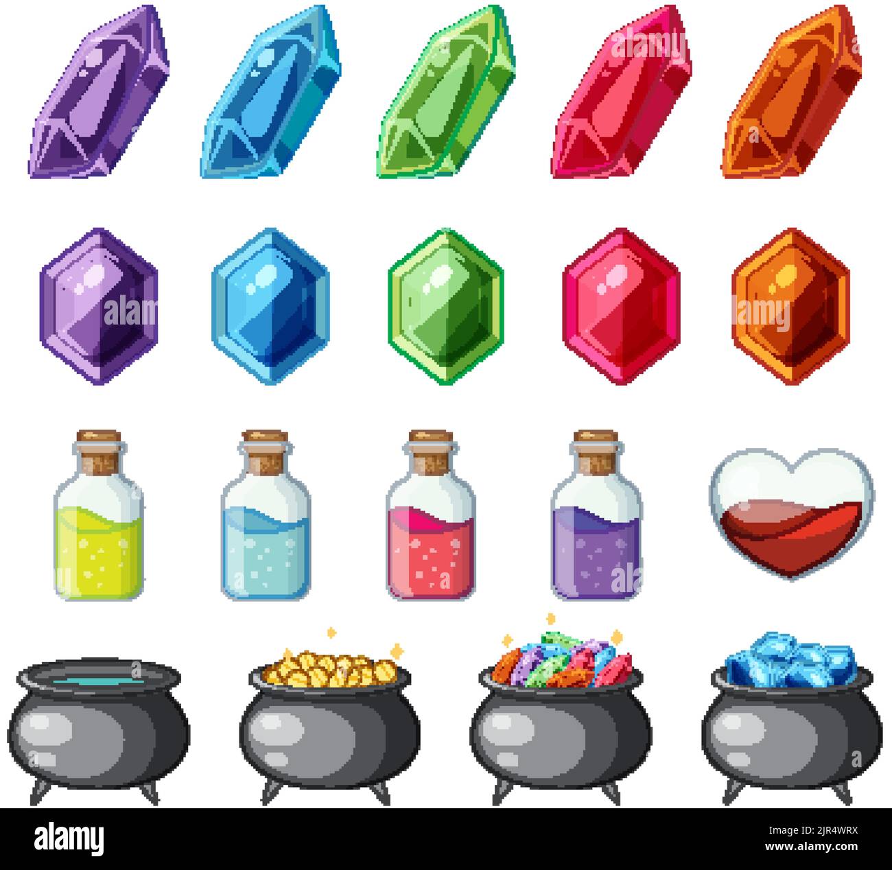 Game element template design set illustration Stock Vector Image & Art ...