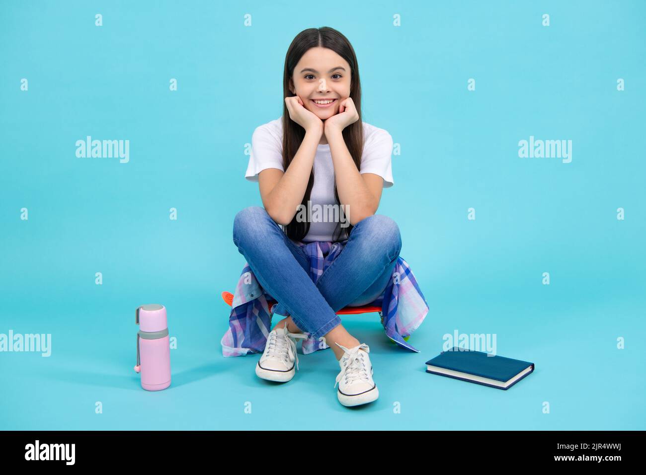 Teenager lifestyle. Funny stylish young hippie teen girl model in ...
