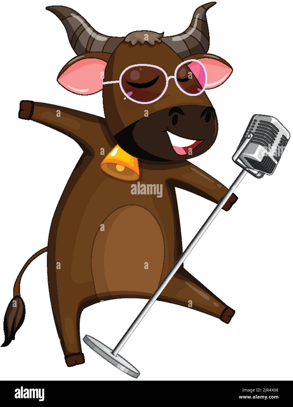 Brown cow cartoon character illustration Stock Vector Image & Art - Alamy