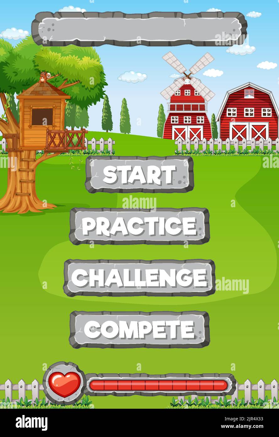 Game template rural farm background illustration Stock Vector Image ...