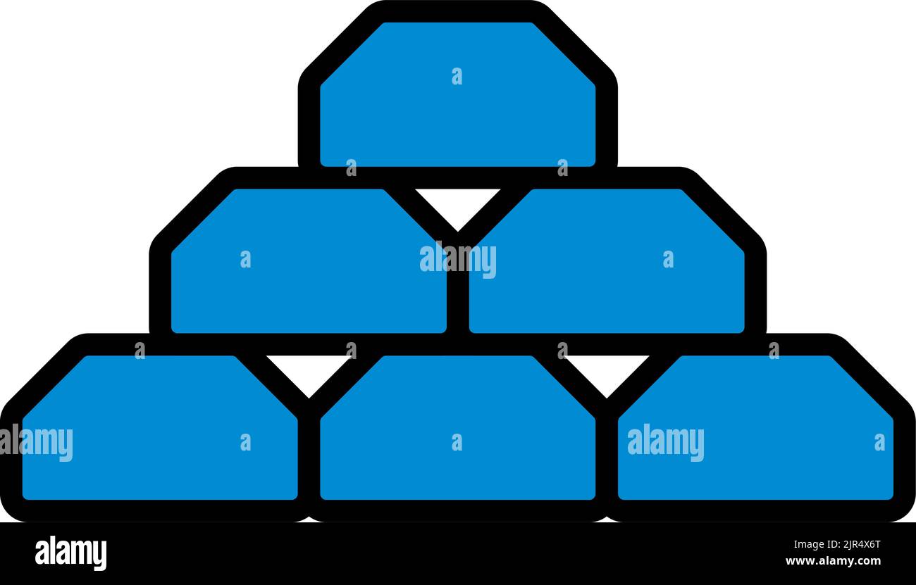 Gold Bullion Icon. Editable Bold Outline With Color Fill Design. Vector ...