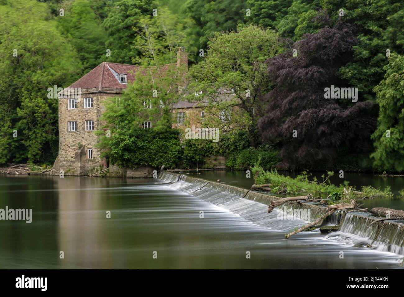 Fulling Mill at base of Durham Cathedral with River Wear Stock Photo ...