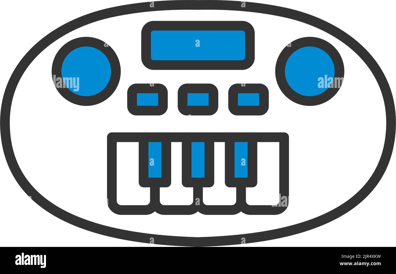 Synthesizer Toy Icon. Editable Bold Outline With Color Fill Design ...