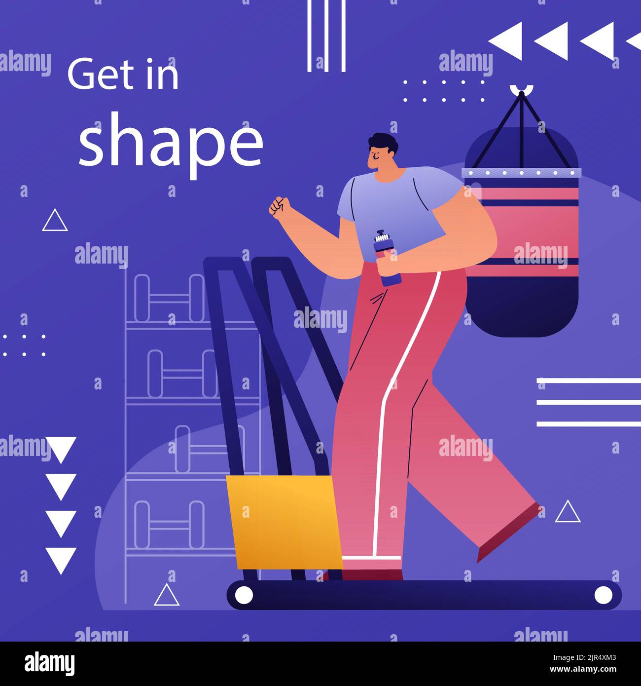 Gradient gym and fitness design template Vector illustration Stock ...