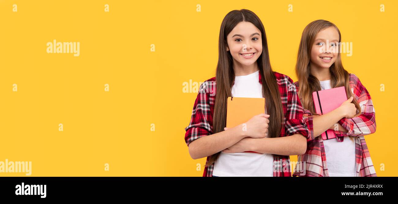 School girls friends. friends girls with notebook. back to school ...