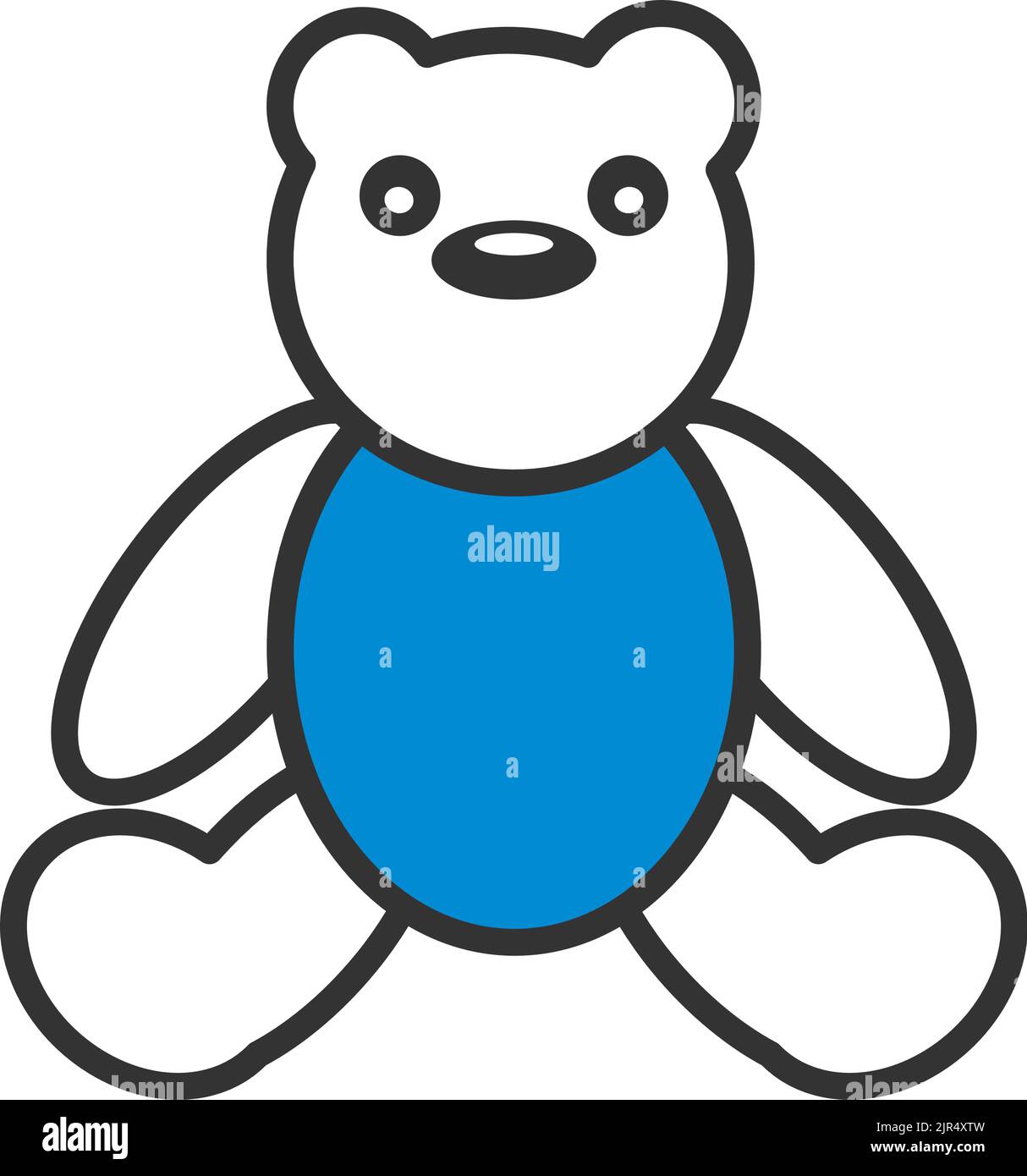 Teddy Bear Icon. Editable Bold Outline With Color Fill Design. Vector ...