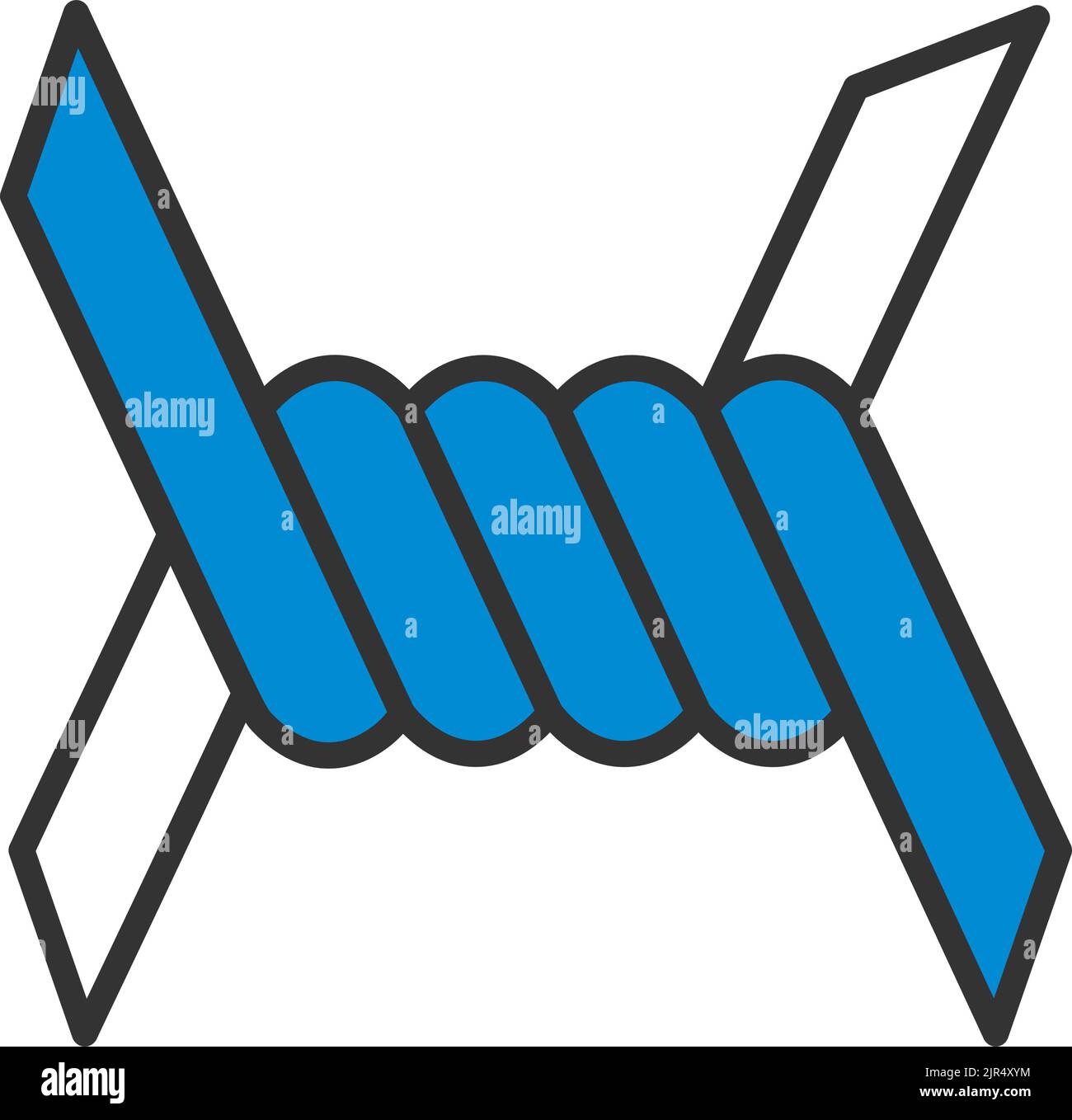 Barbed Wire Icon. Editable Bold Outline With Color Fill Design. Vector ...