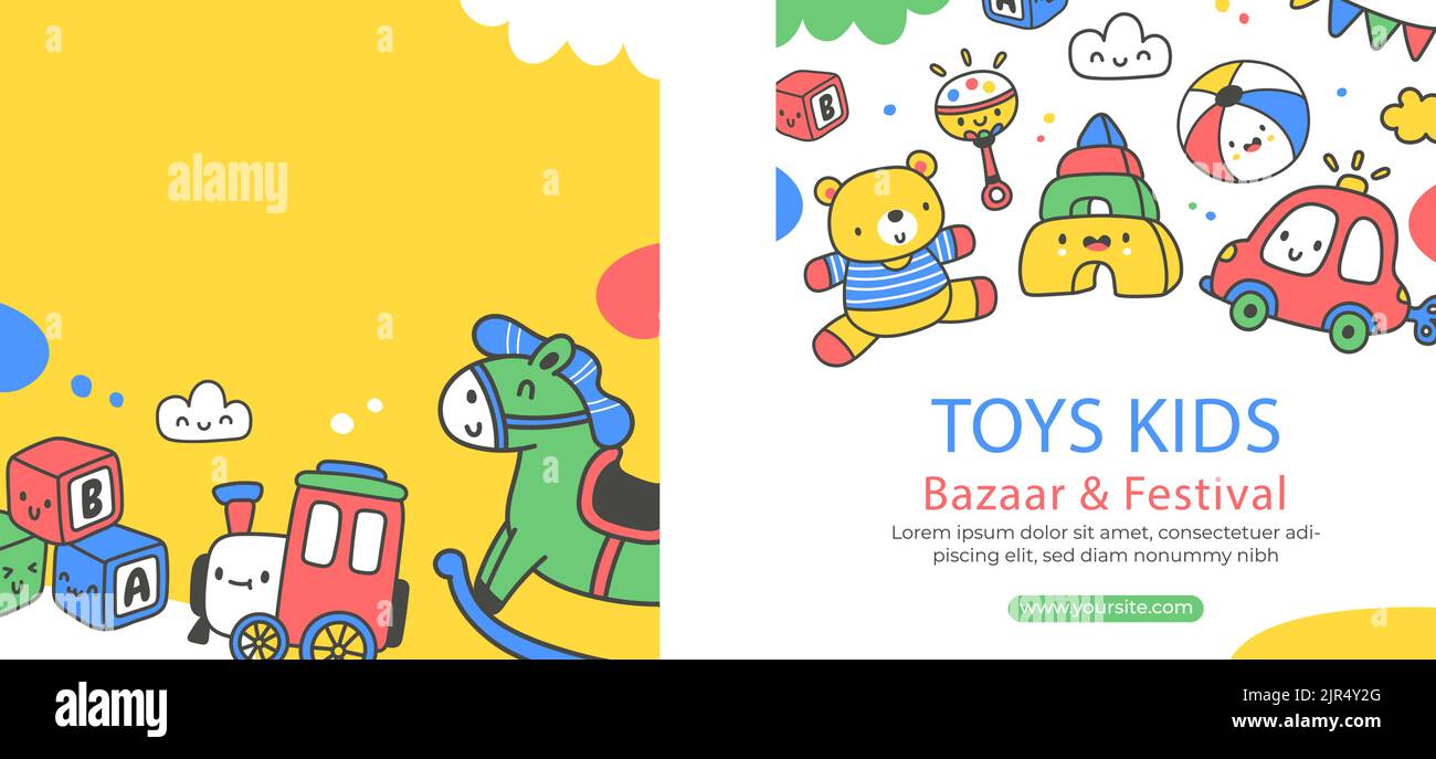 Hand drawn posts set for kids Vector illustration Stock Vector Image ...