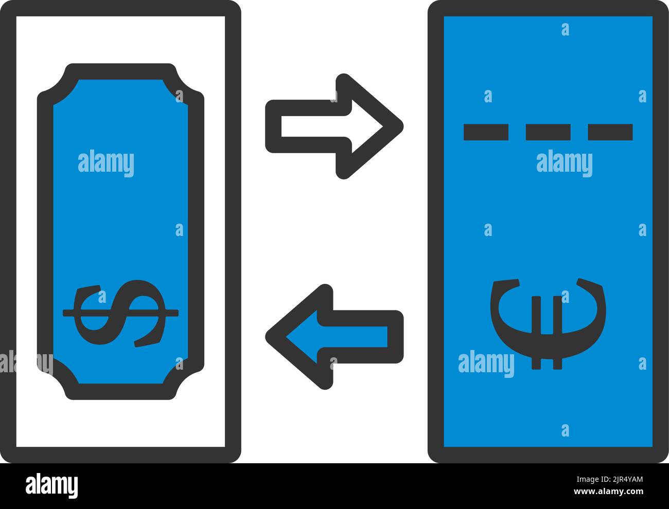 Currency Exchange Icon. Editable Bold Outline With Color Fill Design ...