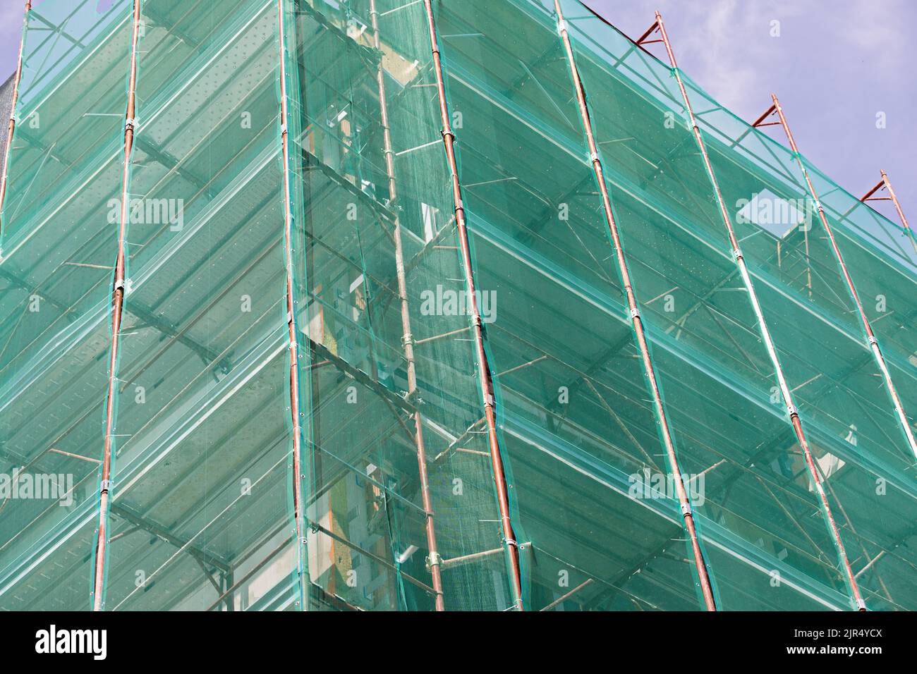 Scaffolding steel frame installation on a construction site Stock Photo ...