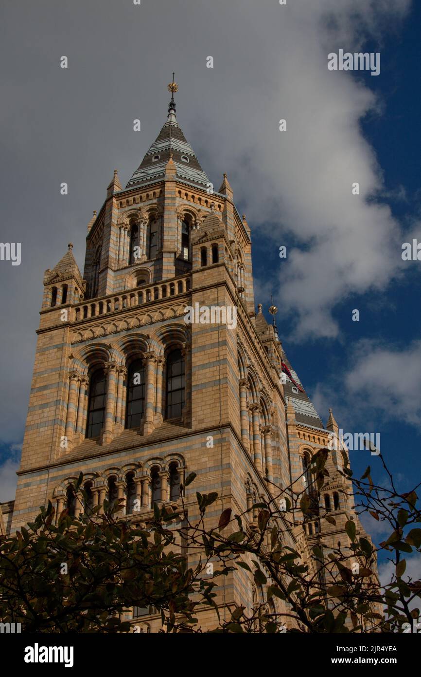 A vertical low angle shot of the Natural History Museum of London Stock ...