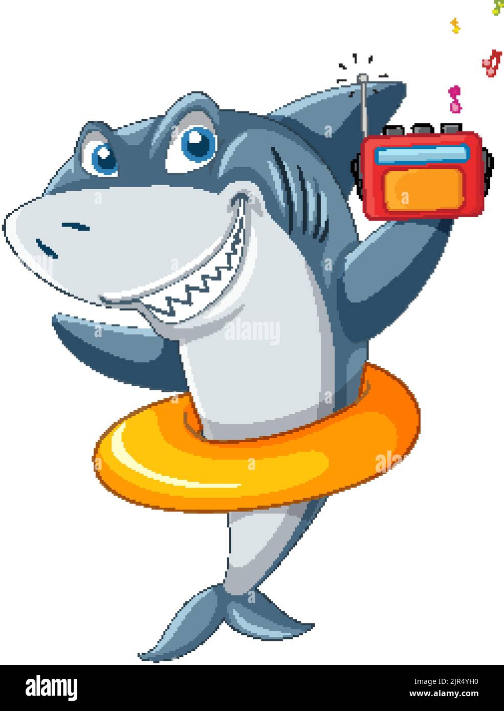 Smiling shark cartoon character illustration Stock Vector Image & Art ...
