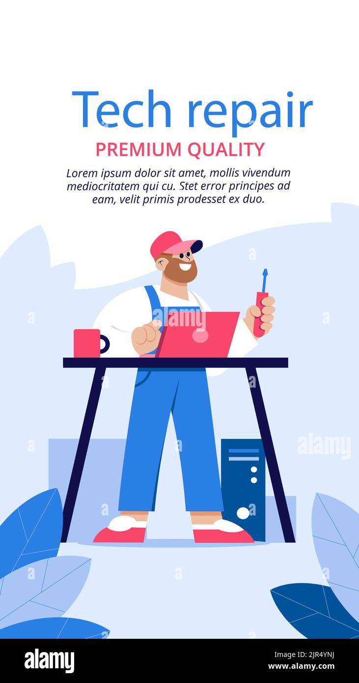 Flat repair shop business stories set Vector illustration Stock Vector ...