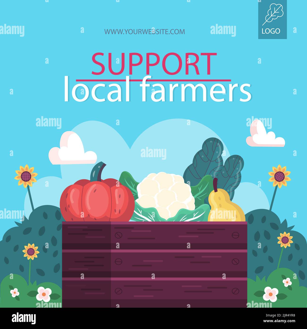 Hand drawn local market posts Vector illustration Stock Vector Image ...