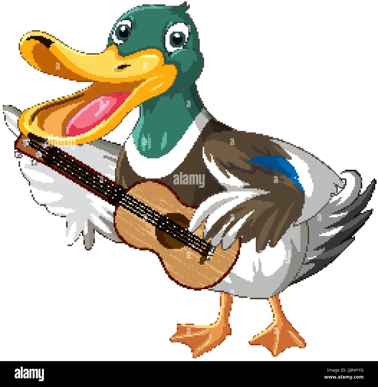 Cartoon duck playing a guitar illustration Stock Vector Image & Art - Alamy
