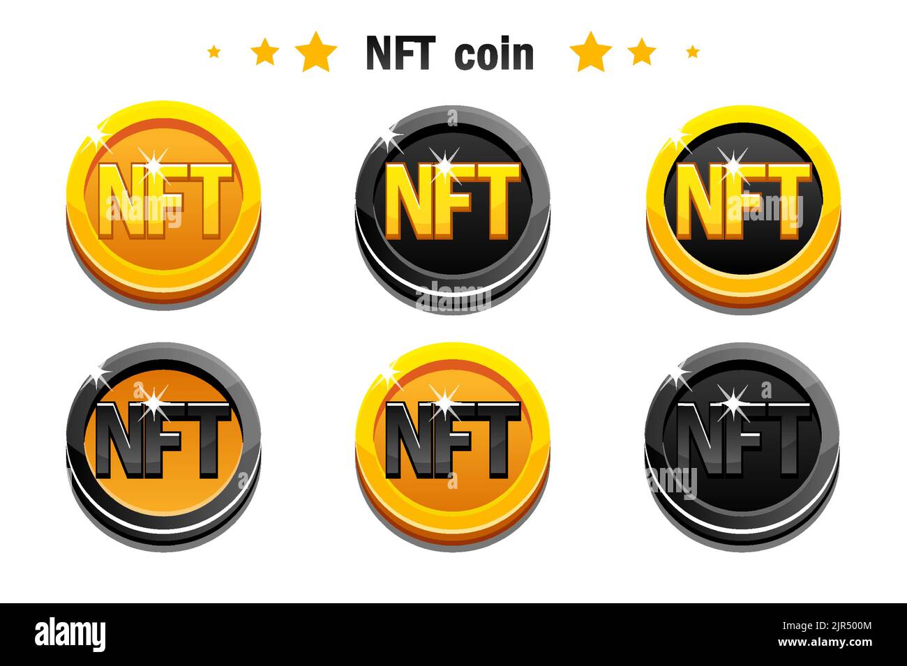 Vector NFT coins. Cryptocurrency, NFT-token Internet currency of the future Stock Vector Image ...