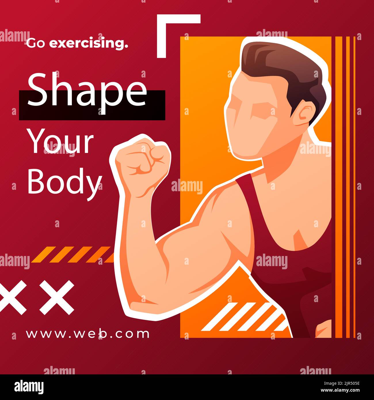 Gradient gym and fitness design template Vector illustration Stock ...