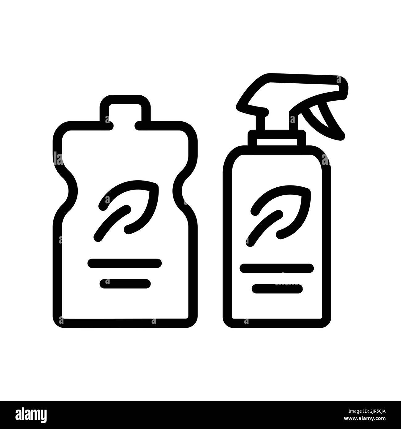 Eco household clean products olor line icon. Pictogram for web page ...