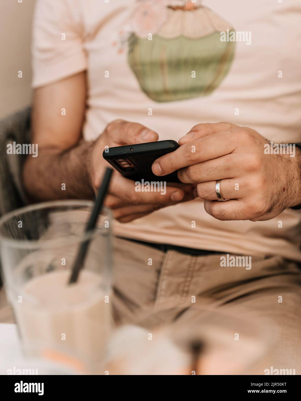 Male drinking milkshake hi-res stock photography and images - Alamy