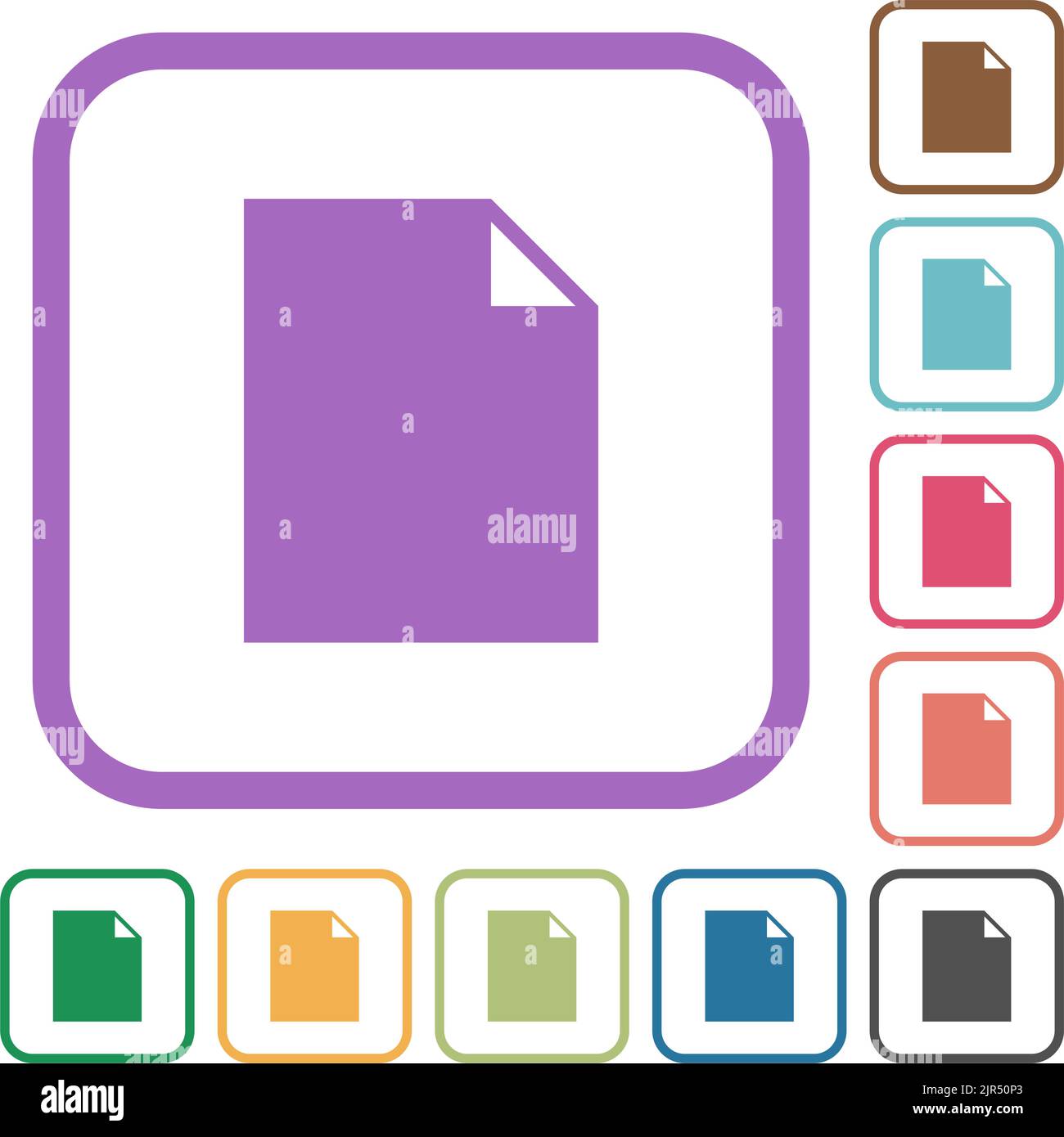 Empty document sheet solid simple icons in color rounded square frames ...