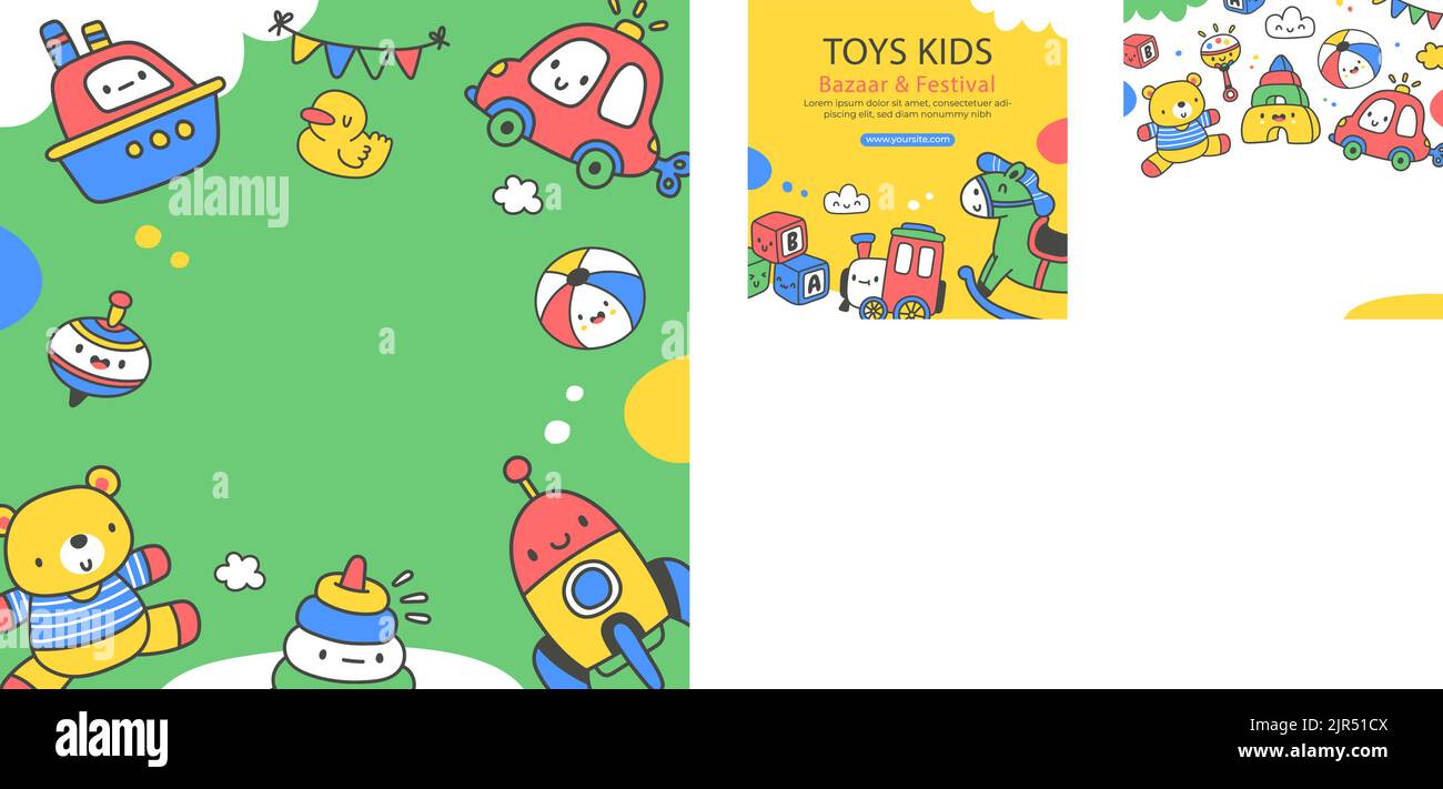 Hand drawn posts set for kids Vector illustration Stock Vector Image ...