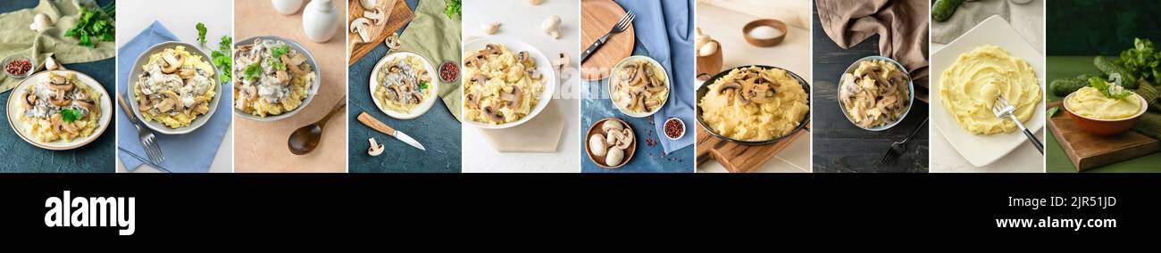Collage with tasty homemade mashed potato Stock Photo - Alamy