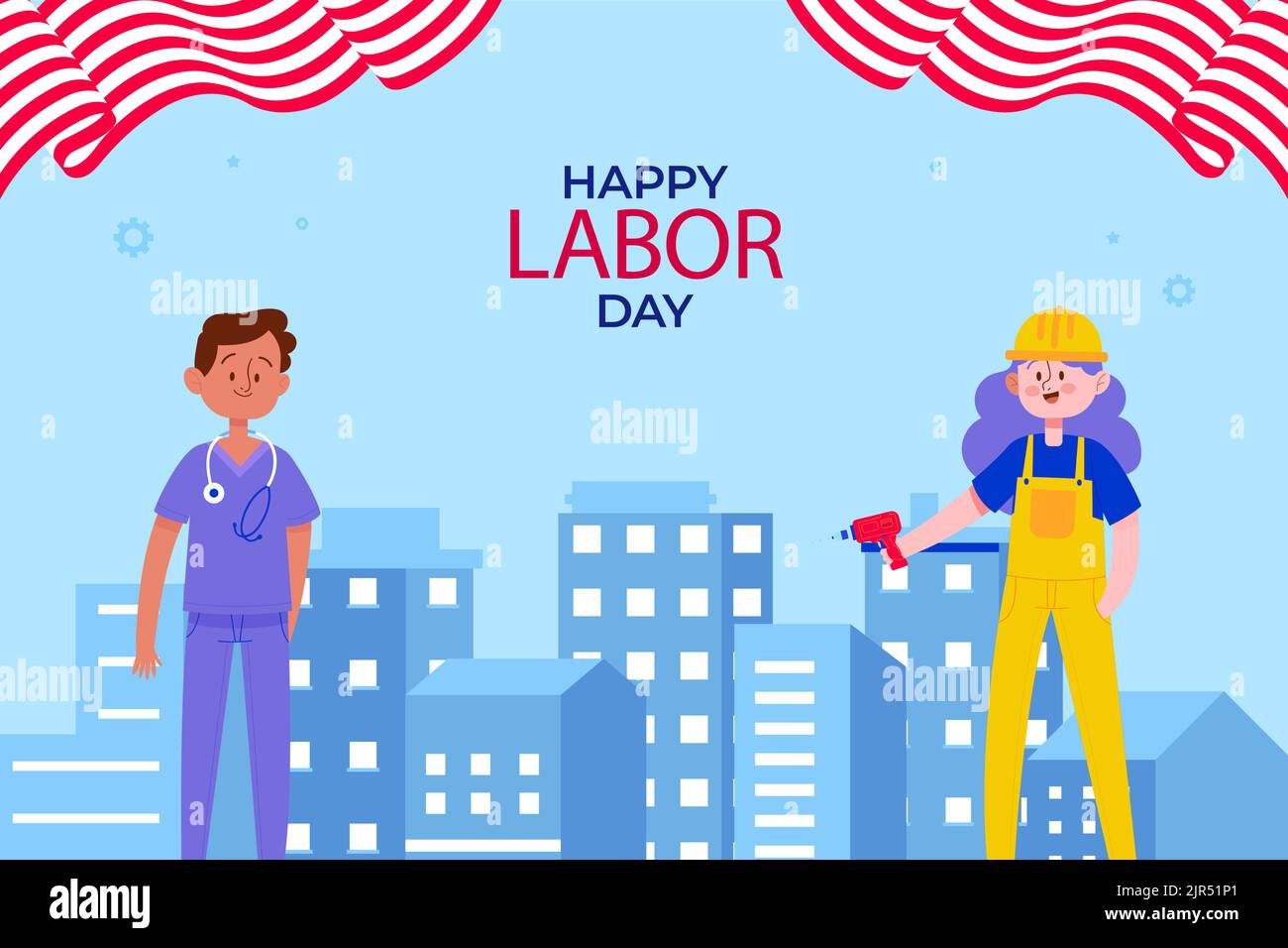 Flat labor day background Vector illustration Stock Vector Image & Art ...