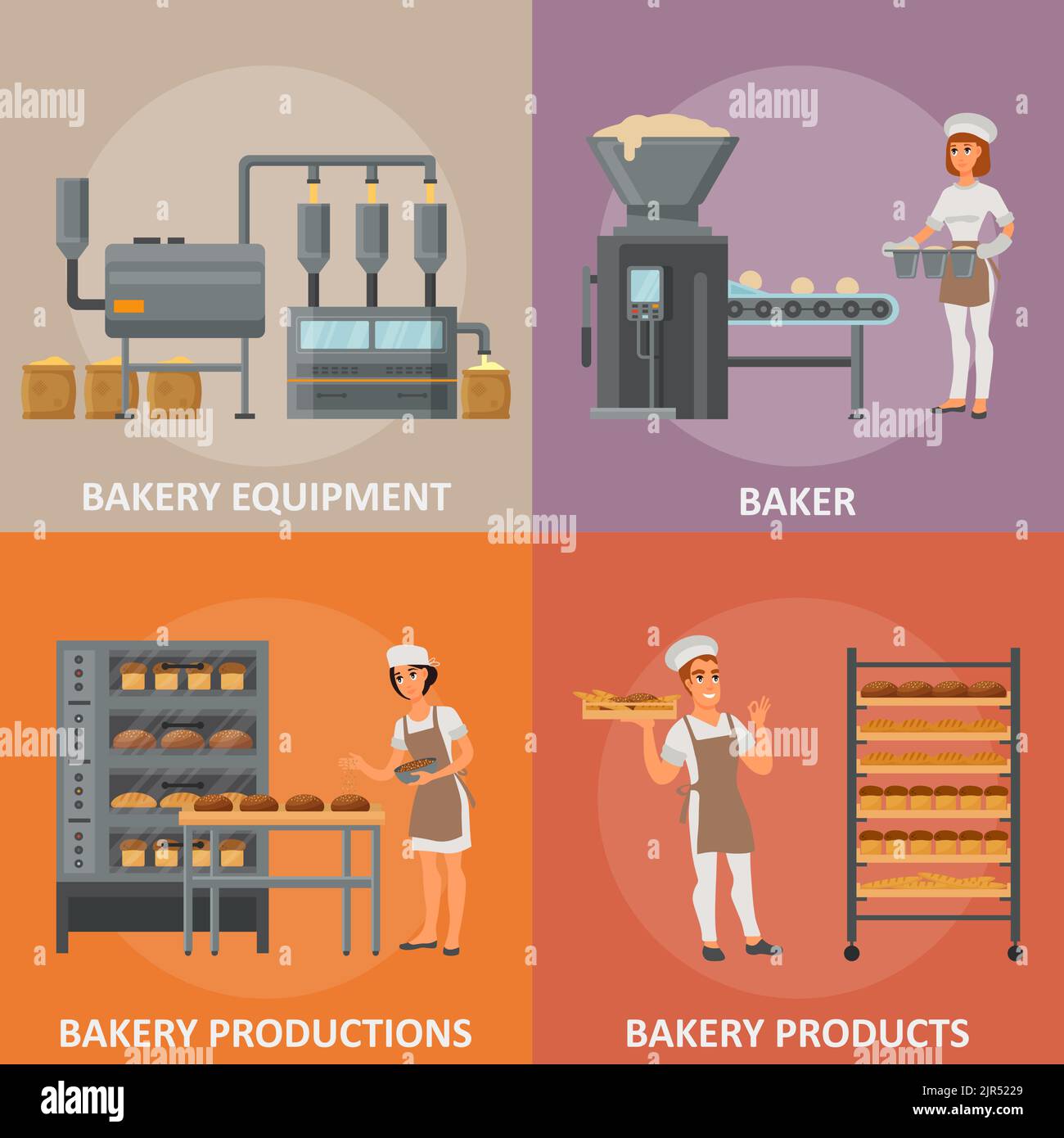 Bakery vector poster banner set. Bakery equipment, Baker, Bakery ...