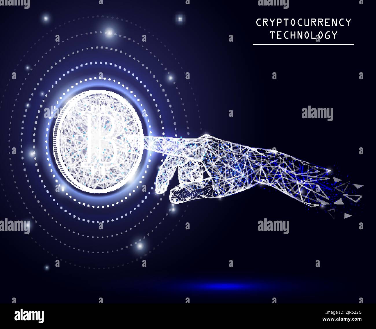 Vector polygonal art style hand touch gesture. Low poly wireframe mesh ...