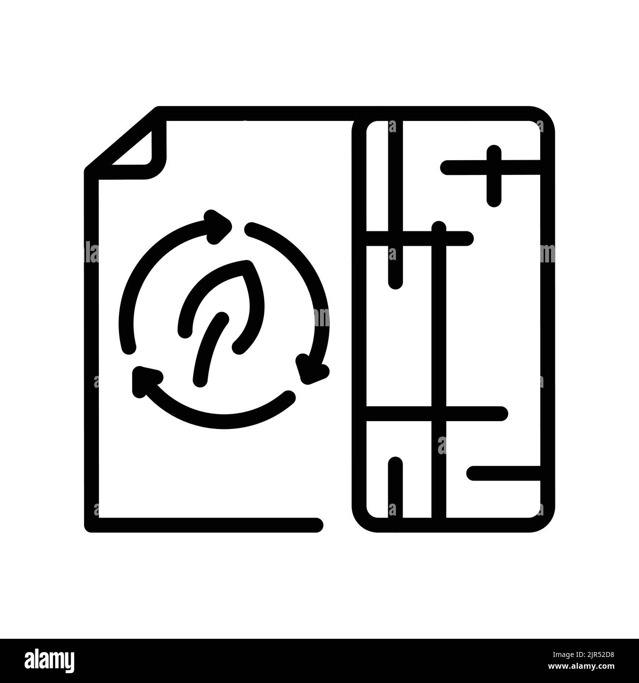 Eco roll fabric olor line icon. Pictogram for web page Stock Vector ...